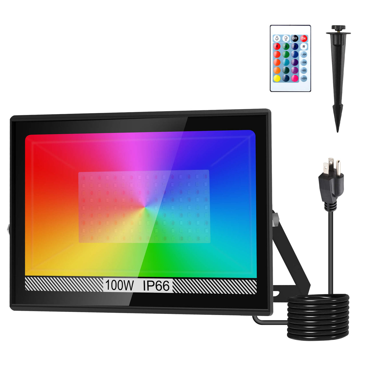 100W RGB LED Flood Light Colorful Changing Spot Light - TSUN