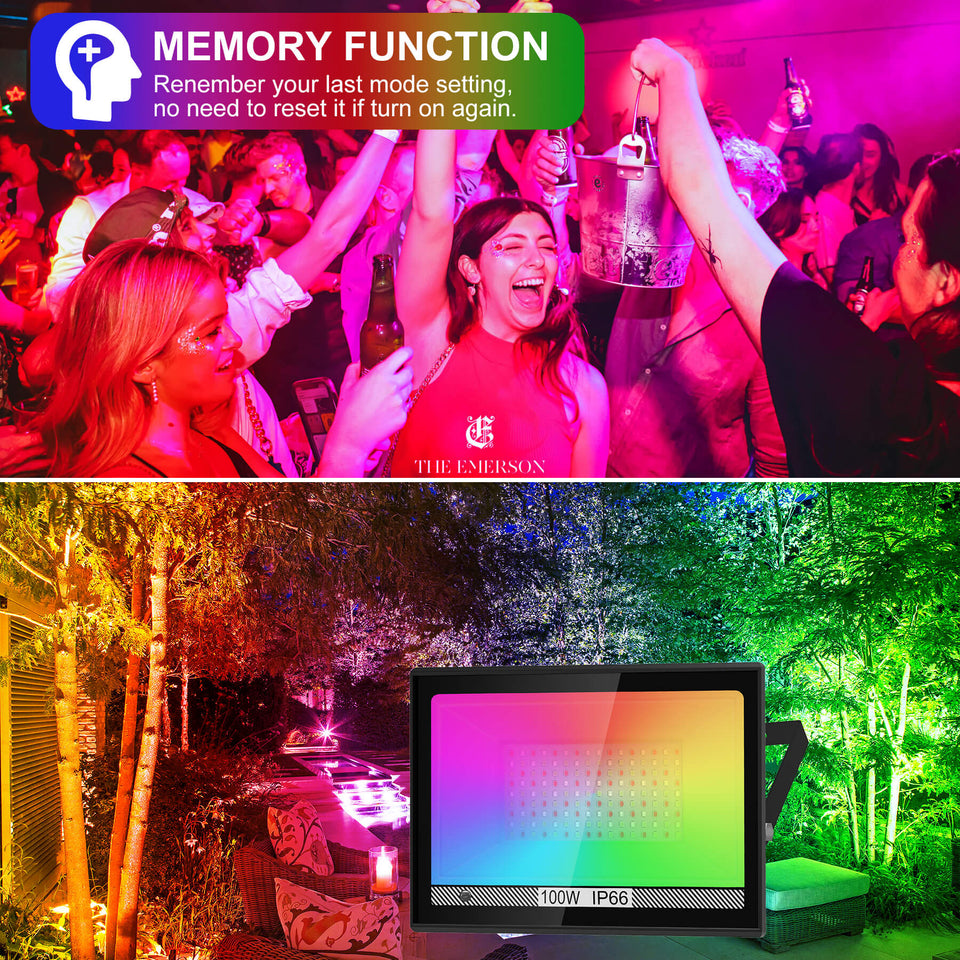100W Color Changing Flood Light Outdoor LED RGB Spot Lights - TSUN