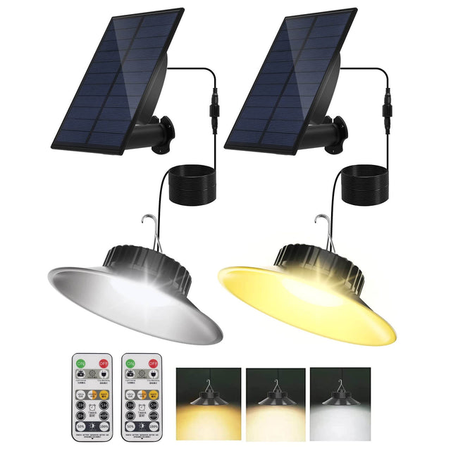 2 Pack Solar Pendant Light | Solar Garden Lights 3- Color - TSUN