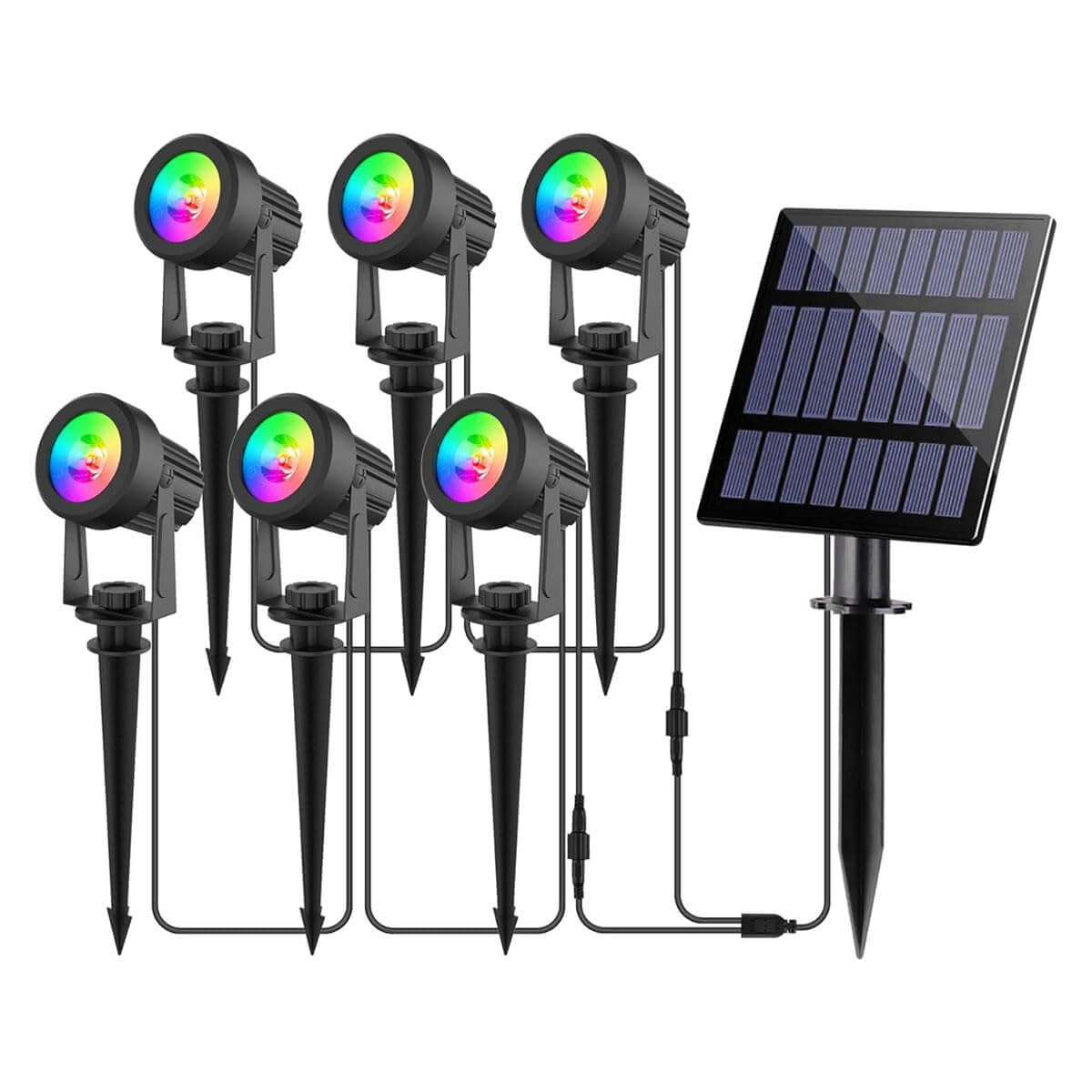 TSUN RGB Solar Landscape Spotlights 6 in 1