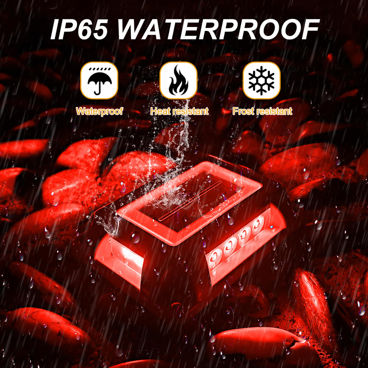 Red Solar Deck Lights - Christmats Solar Led Dock Lights - TSUN