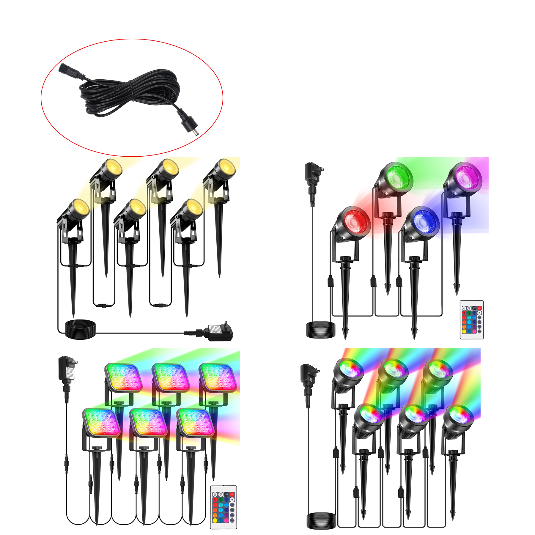 LED Spotlights Extension Cable Waterproof 5M - 2 Core suitable for LED