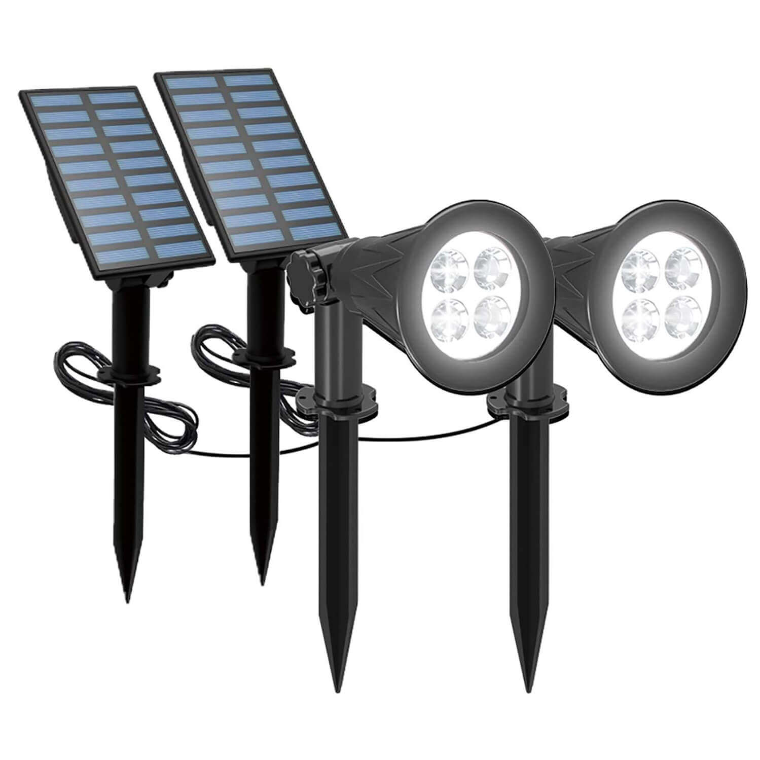 Solar Spotlight With Separate Panel | Security Landscape Wall Light