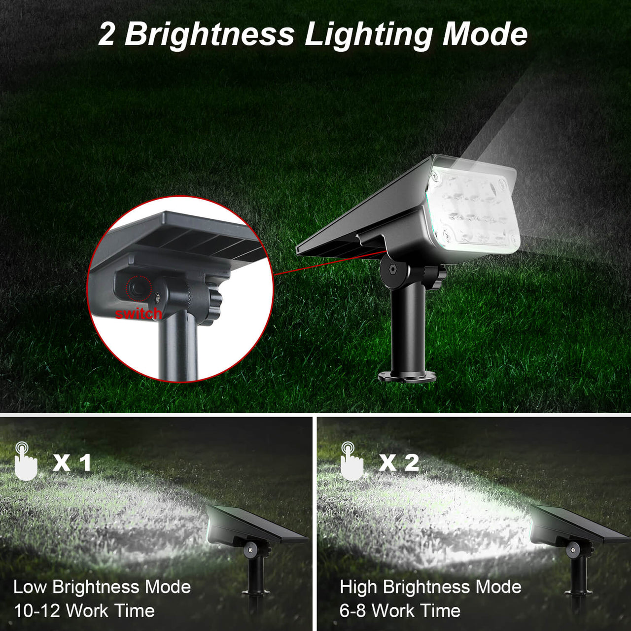 Solar Spotlight For Trees | 6000K Landscape Tree Lighting - TSUN