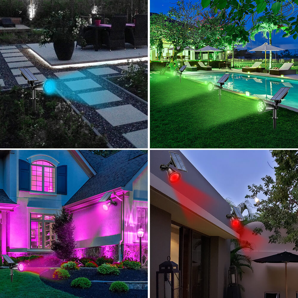 RGB Solar Powered Spotlight | Outdoor Landscape Lighting | TSUN