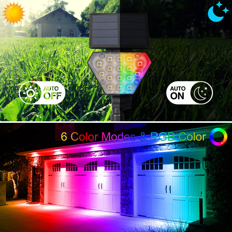 RGB Solar Powered Spotlight | Outdoor Landscape Lighting | TSUN