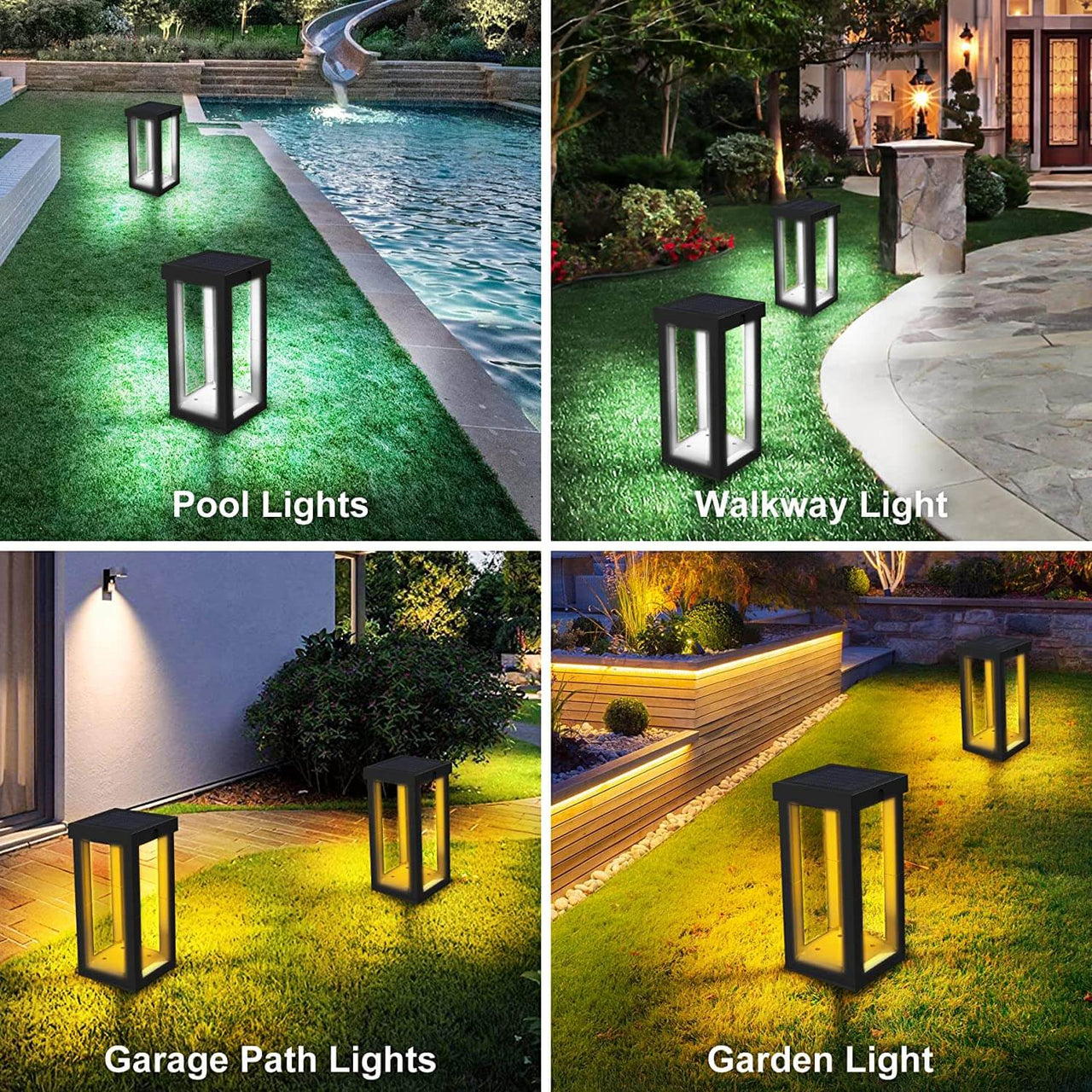TSUN Outdoor Patio Floor Lamp | Solar Landscape Path Lights