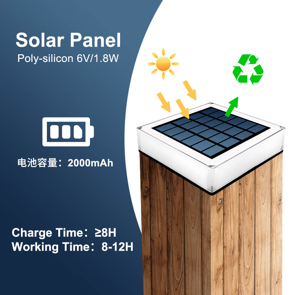 5X5 Solar Deck Post Caps Lights | Solar Lights for Fence | TSUN
