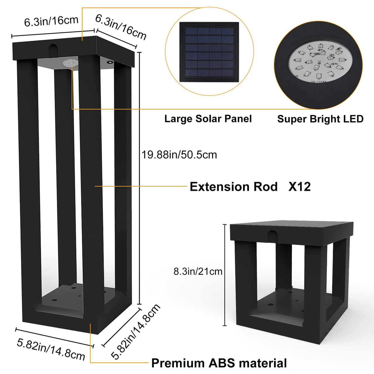 Outdoor Patio Floor Lamp | Color Changing Solar Lanterns T-SUN