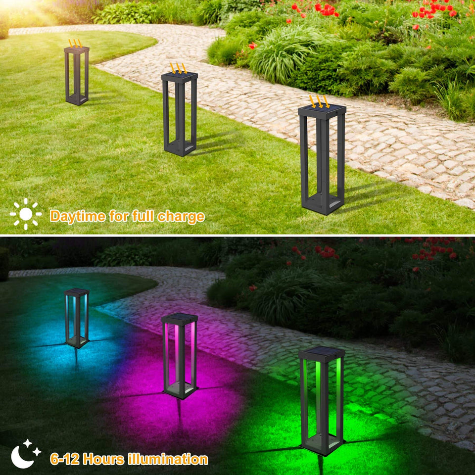 Outdoor Patio Floor Lamp | Color Changing Solar Lanterns T-SUN