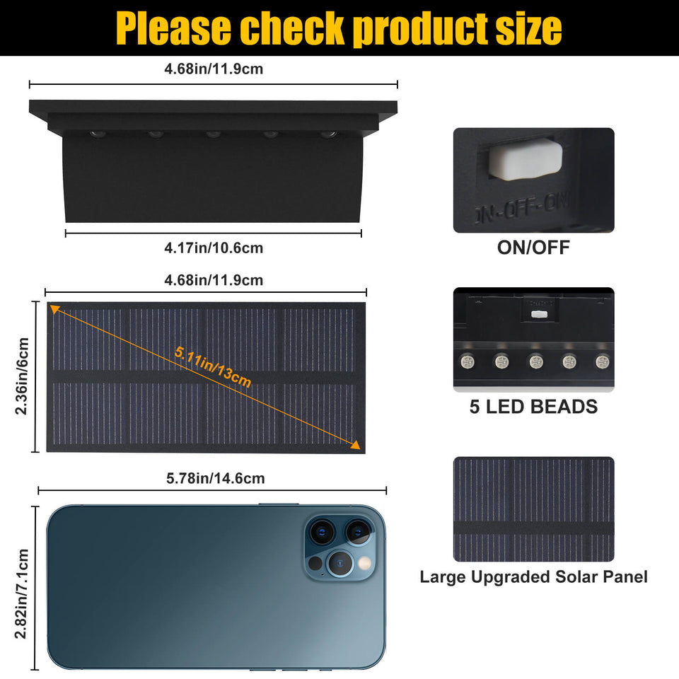 TSUN RGB Solar Deck Fence Lights | Color Changing Deck Lights