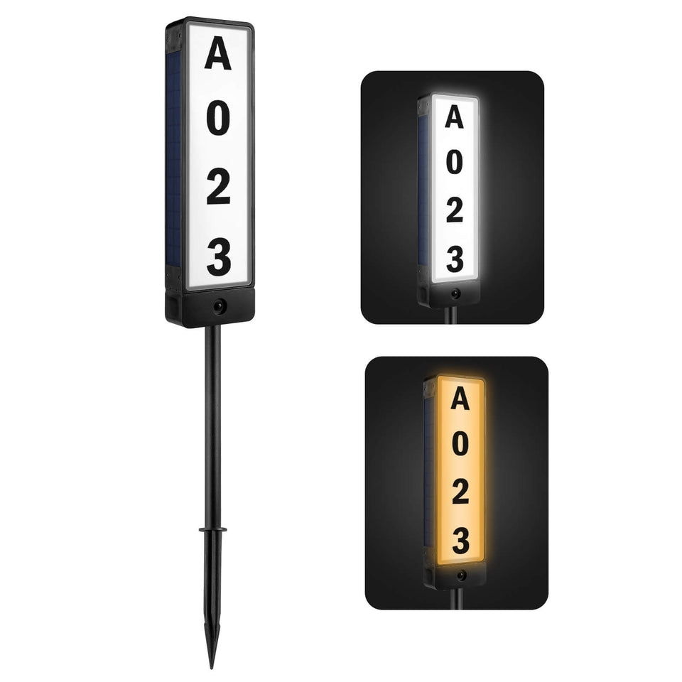 Solar House Number Lights | Address Sign for Yard